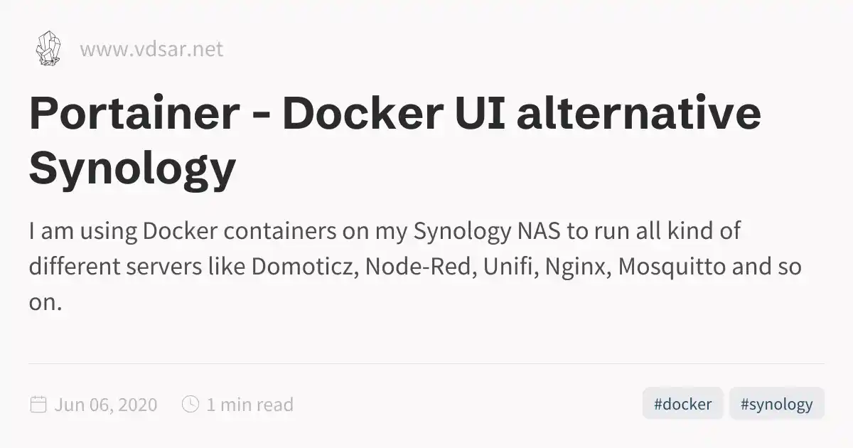 Portainer - Docker UI alternative Synology