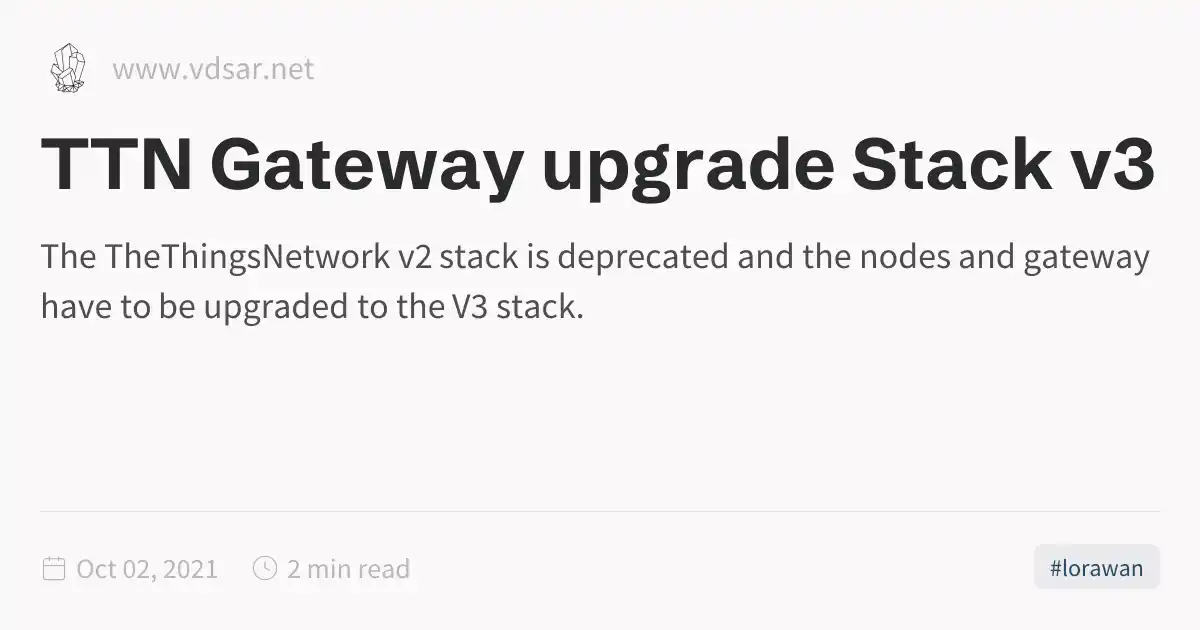 TTN Gateway upgrade Stack v3