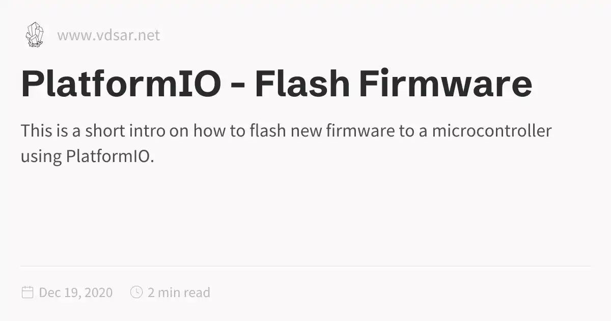 PlatformIO - Flash Firmware